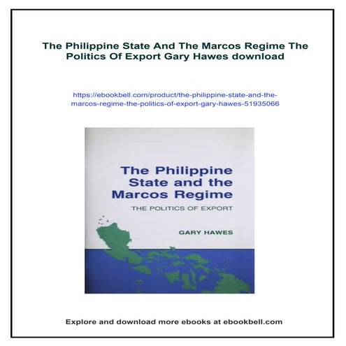 The Philippine State And The Marcos Regime The Politics Of Export Gary ...