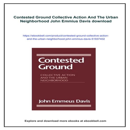 Contested Ground Collective Action And The Urban Neighborhood John ...