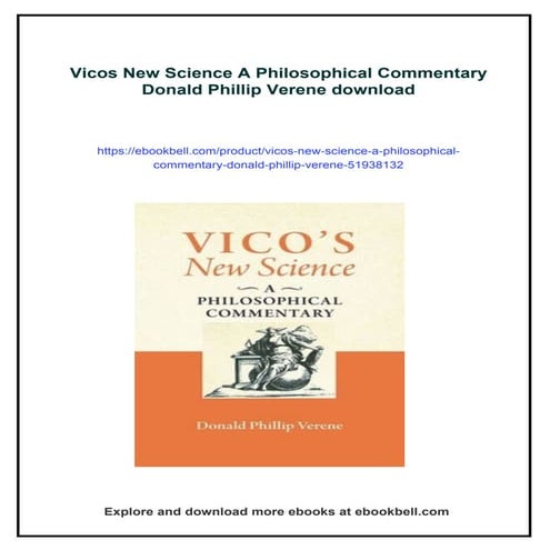 Vicos New Science A Philosophical Commentary Donald Phillip Verene | PDF