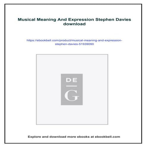 Musical Meaning And Expression Stephen Davies | PDF