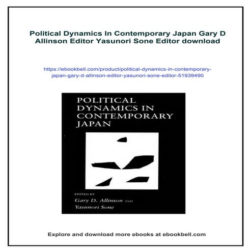 Political Dynamics In Contemporary Japan Gary D Allinson Editor ...