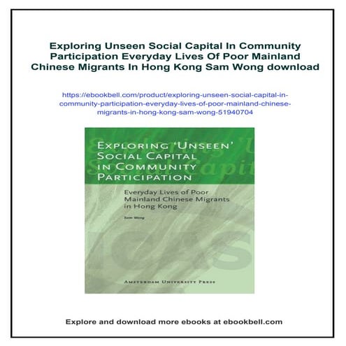 Exploring Unseen Social Capital In Community Participation Everyday ...