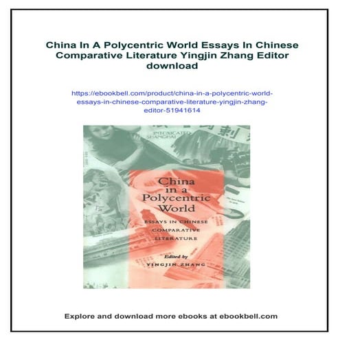 China In A Polycentric World Essays In Chinese Comparative Literature ...