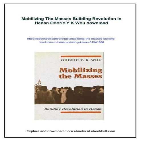 Mobilizing The Masses Building Revolution In Henan Odoric Y K Wou | PDF