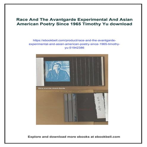 Race And The Avantgarde Experimental And Asian American Poetry Since ...