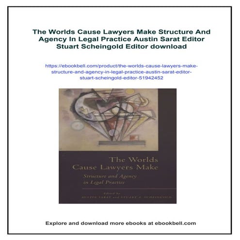 The Worlds Cause Lawyers Make Structure And Agency In Legal Practice ...