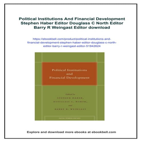 Political Institutions And Financial Development Stephen Haber Editor ...