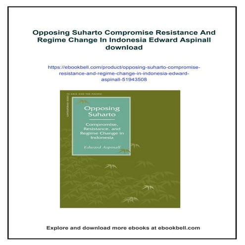 Opposing Suharto Compromise Resistance And Regime Change In Indonesia ...
