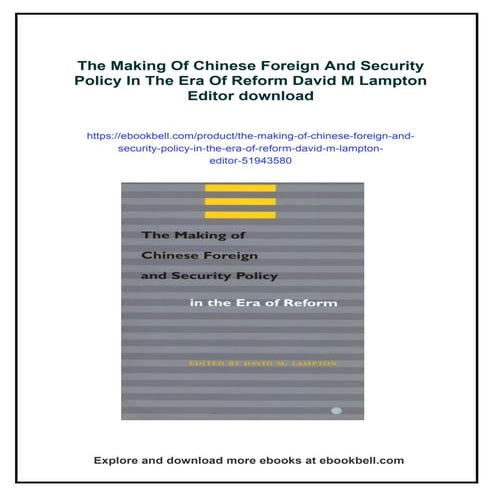 The Making Of Chinese Foreign And Security Policy In The Era Of Reform ...