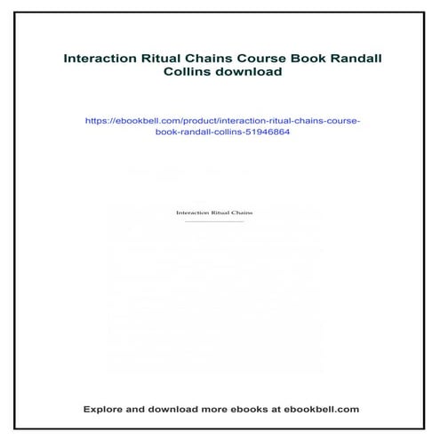 Interaction Ritual Chains Course Book Randall Collins | PDF