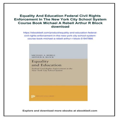 Equality And Education Federal Civil Rights Enforcement In The New York ...
