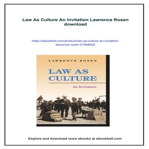 Law As Culture An Invitation Lawrence Rosen | PDF