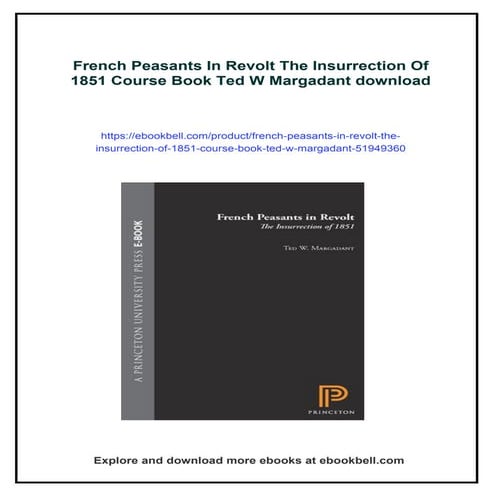 French Peasants In Revolt The Insurrection Of 1851 Course Book Ted W ...