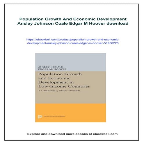 Population Growth And Economic Development Ansley Johnson Coale Edgar M ...