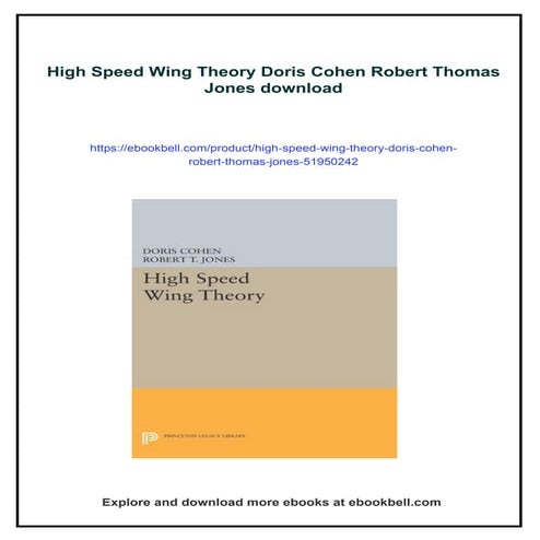 High Speed Wing Theory Doris Cohen Robert Thomas Jones | PDF