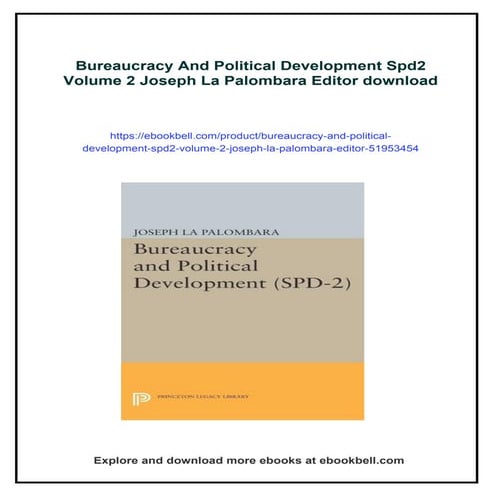 Bureaucracy And Political Development Spd2 Volume 2 Joseph La Palombara ...
