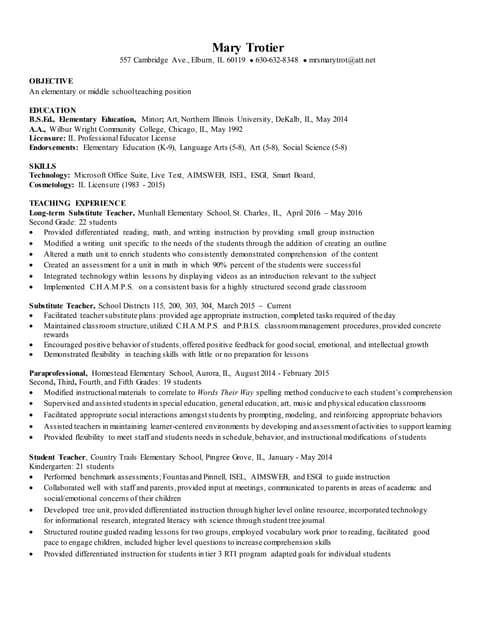 Teacher's Resume | PDF