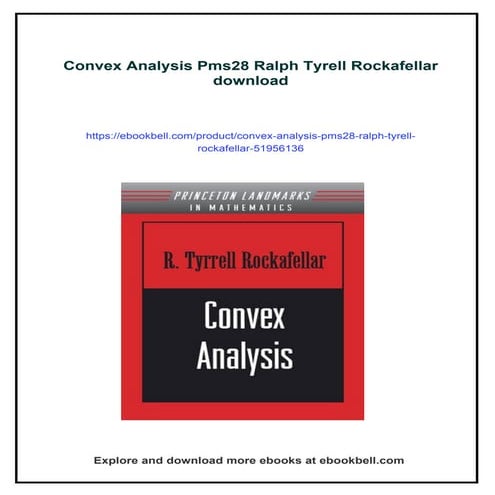 Convex Analysis Pms28 Ralph Tyrell Rockafellar | PDF