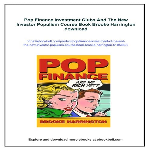 Pop Finance Investment Clubs And The New Investor Populism Course Book ...