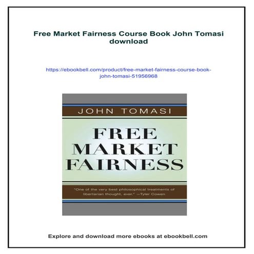Free Market Fairness Course Book John Tomasi | PDF