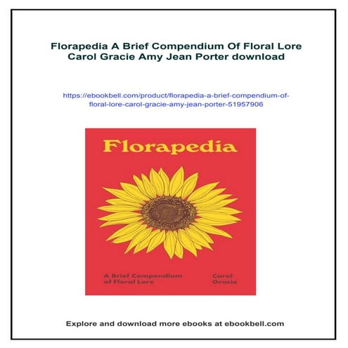 Florapedia A Brief Compendium Of Floral Lore Carol Gracie Amy Jean ...