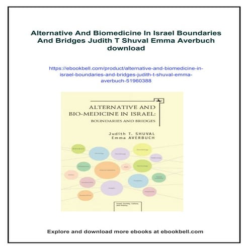 Alternative And Biomedicine In Israel Boundaries And Bridges Judith T ...