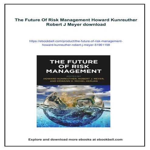 The Future Of Risk Management Howard Kunreuther Robert J Meyer | PDF
