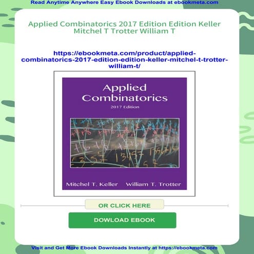 Applied Combinatorics 2017 Edition Edition Keller Mitchel T Trotter William T | PDF