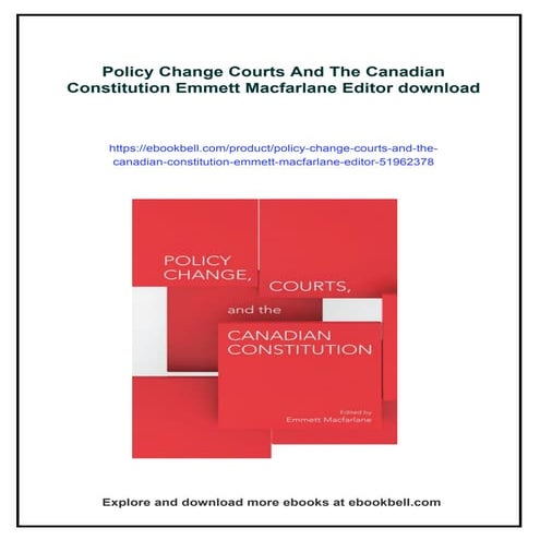 Policy Change Courts And The Canadian Constitution Emmett Macfarlane Editor | PDF