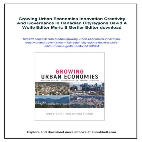 Growing Urban Economies Innovation Creativity And Governance In ...