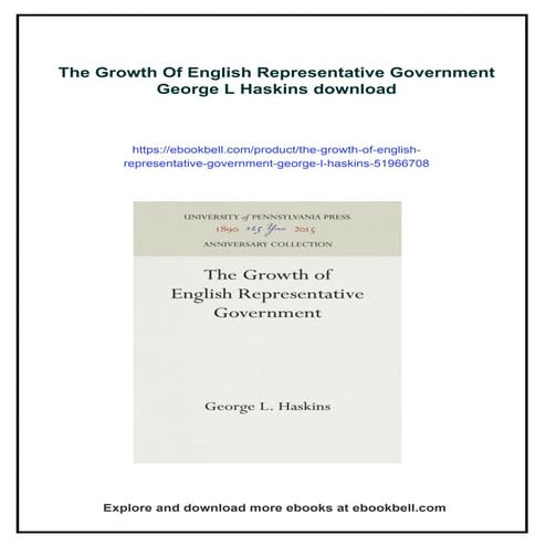 The Growth Of English Representative Government George L Haskins | PDF