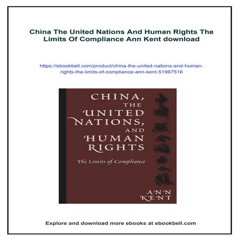 China The United Nations And Human Rights The Limits Of Compliance Ann ...