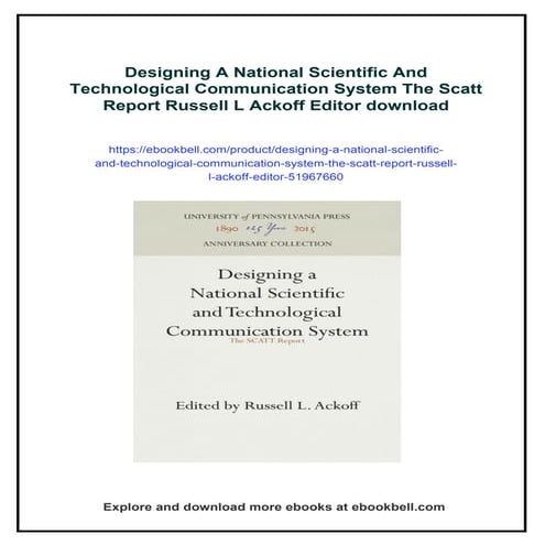 Designing A National Scientific And Technological Communication System ...