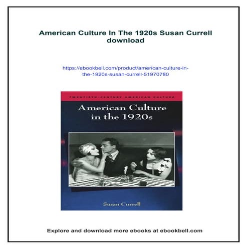 American Culture In The 1920s Susan Currell | PDF