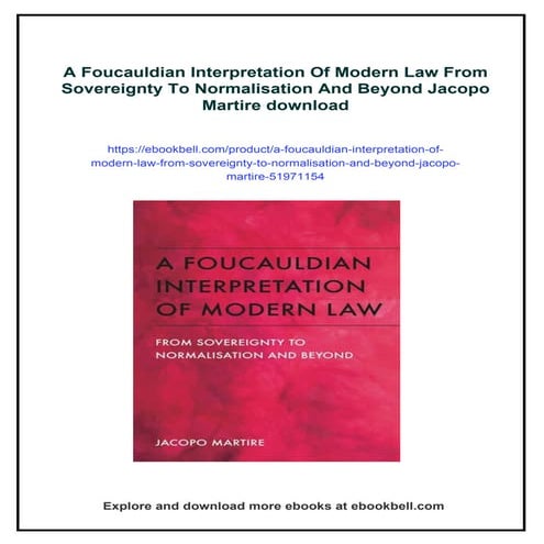 A Foucauldian Interpretation Of Modern Law From Sovereignty To ...