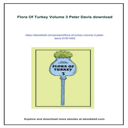 Download full ebook of Flora Of Turkey Volume 3 Peter Davis instant ...