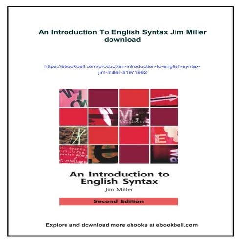 An Introduction To English Syntax Jim Miller | PDF
