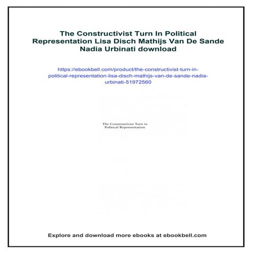 The Constructivist Turn In Political Representation Lisa Disch Mathijs ...
