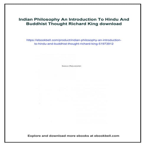 Indian Philosophy An Introduction To Hindu And Buddhist Thought Richard ...