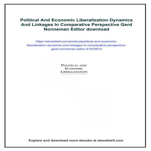 Political And Economic Liberalization Dynamics And Linkages In ...
