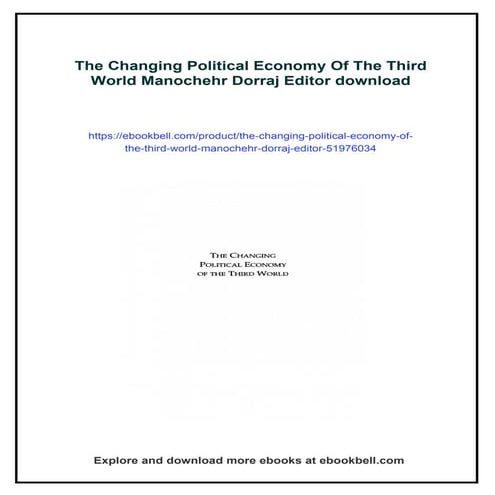The Changing Political Economy Of The Third World Manochehr Dorraj ...