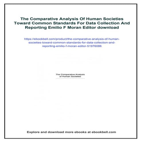 The Comparative Analysis Of Human Societies Toward Common Standards For ...