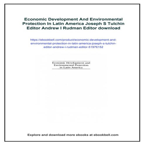 Economic Development And Environmental Protection In Latin America ...