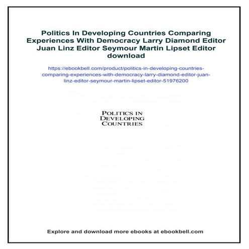 Politics In Developing Countries Comparing Experiences With Democracy ...
