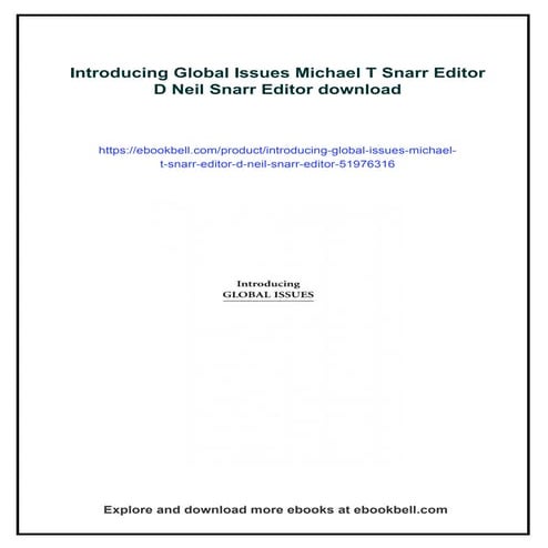 Introducing Global Issues Michael T Snarr Editor D Neil Snarr Editor | PDF