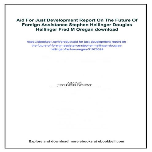 Aid For Just Development Report On The Future Of Foreign Assistance ...