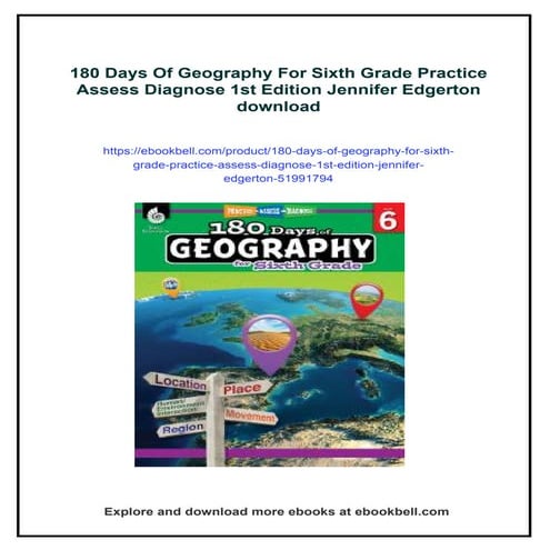180 Days Of Geography For Sixth Grade Practice Assess Diagnose 1st Edition Jennifer Edgerton | PDF