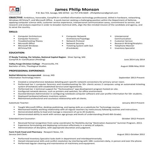 James corpening resume | DOCX