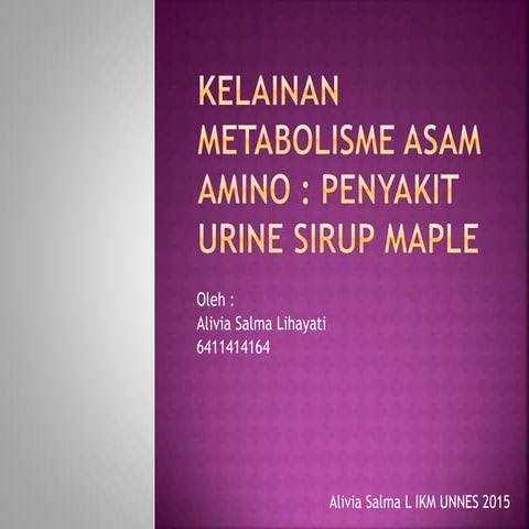 Kelainan Metabolisme Asam Amino | PPT