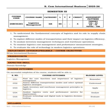 25BCIG301 - Logistics Management QB Unit 1.pdf